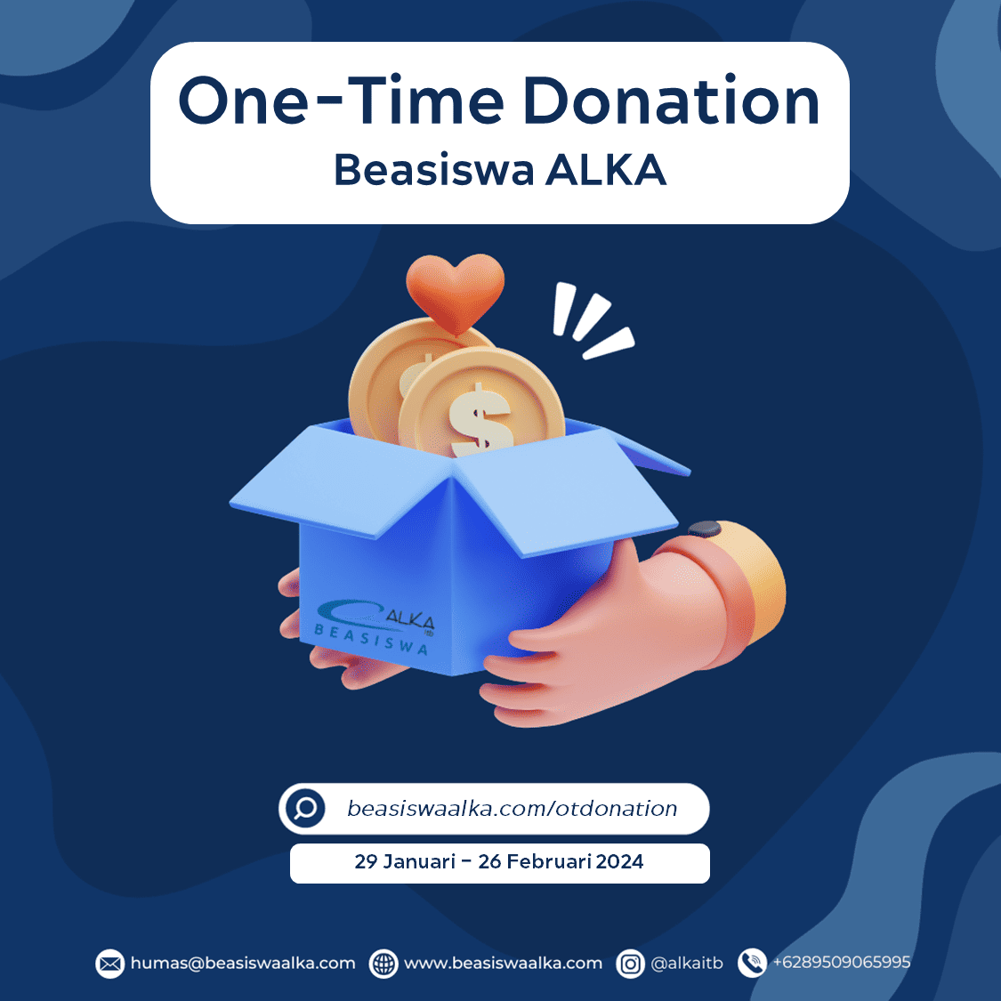 One Time Donation - Beasiswa ALKA - Beasiswa ALKA